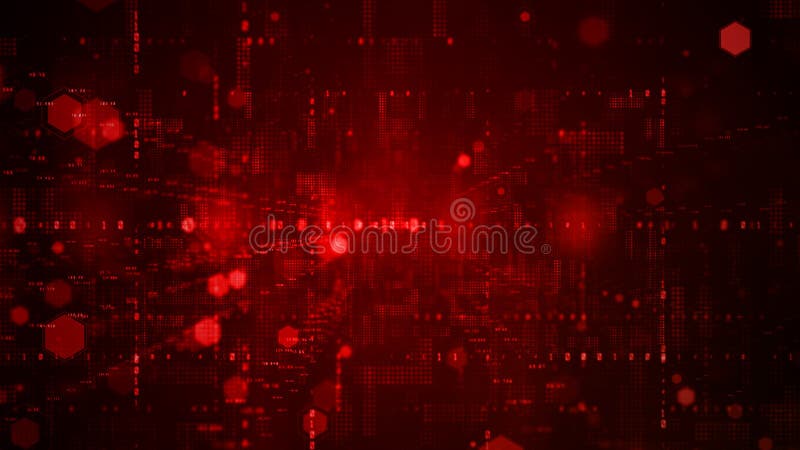 Digital Cyberspace with Particles and Digital Data Network Connections ...