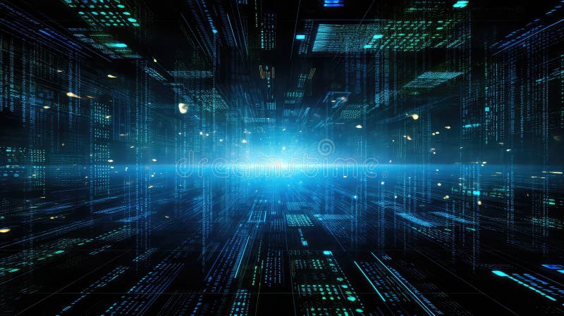 Digital Cyberspace Tech Background Stock Illustration - Illustration of ...