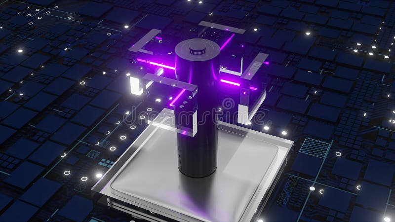 Digital 3d battery stock illustration. Illustration of technology ...
