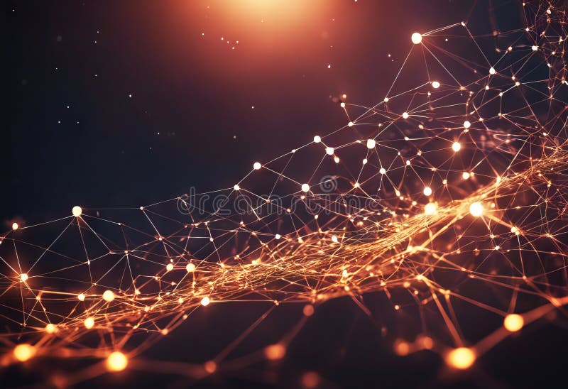 Digital 3d Connection Dots Connection Structure Network Abstract ...