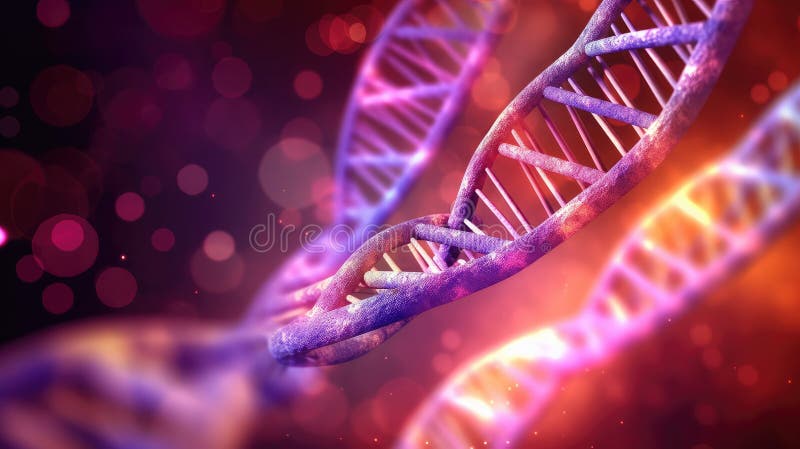 Digital 3D DNA Strands in Personalized Medicine Stock Illustration ...