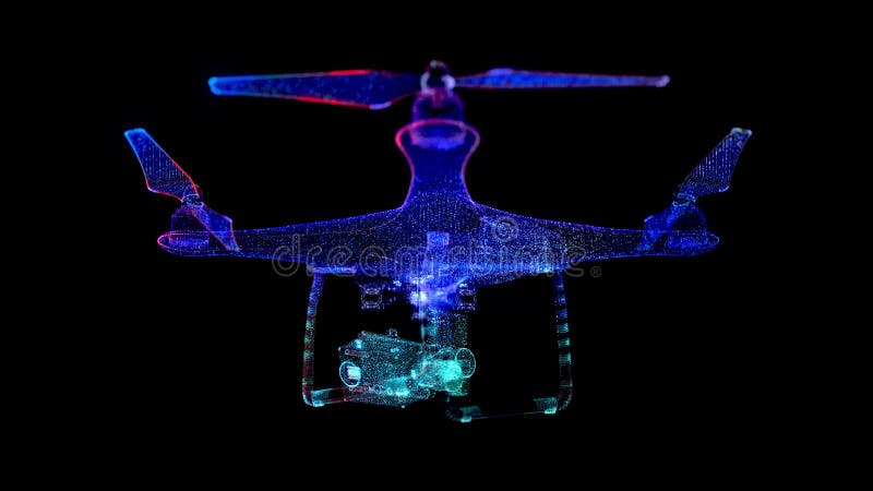 Digital 3d Drone. Quadcopter with Camera Stock Video - Video of logo ...