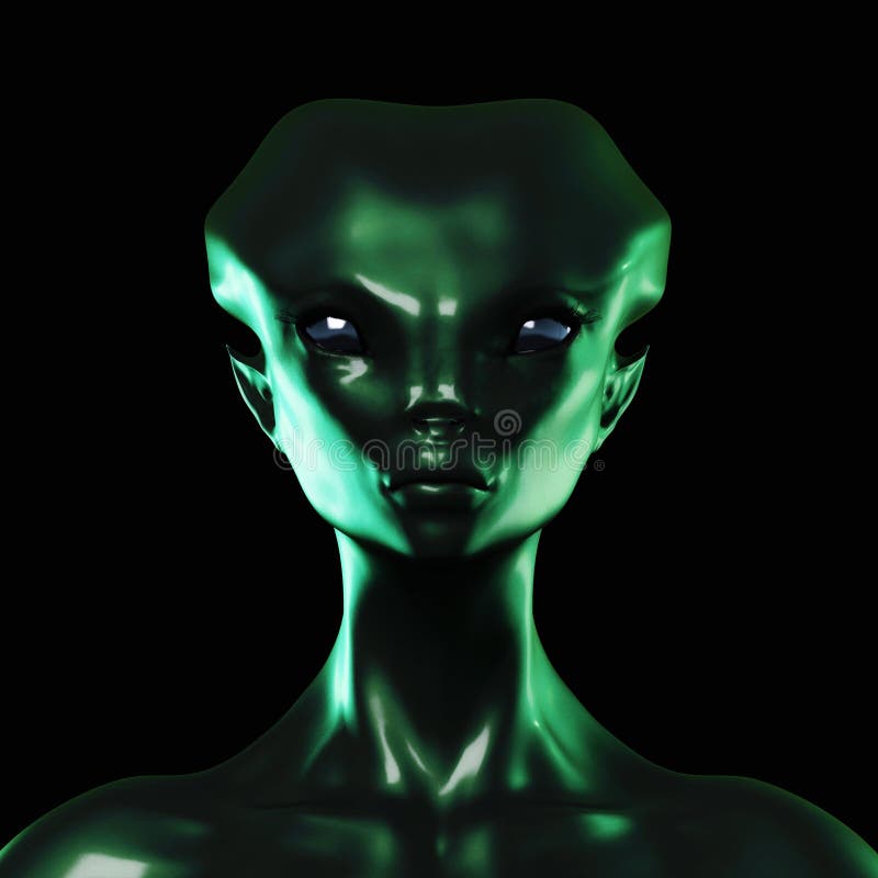 3D Illustration of an Alien Stock Illustration - Illustration of female ...