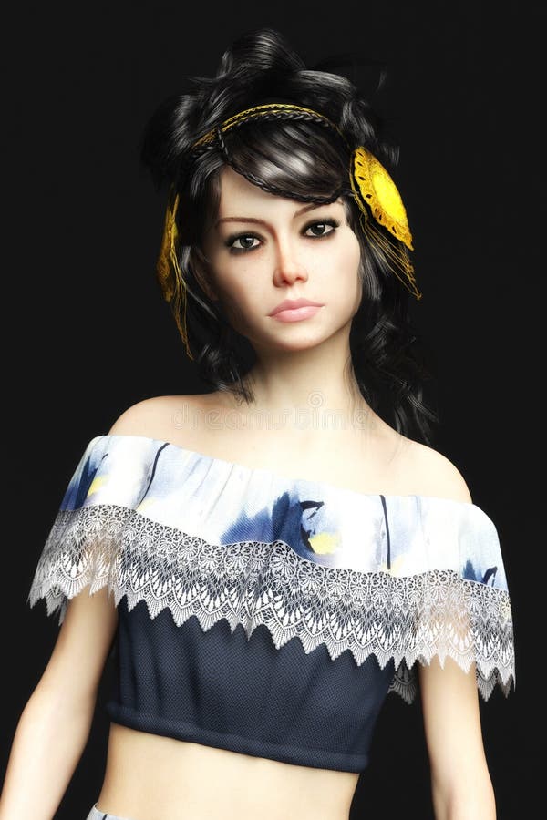 3d Illustration of an Attractive Woman, Digital Model Stock ...