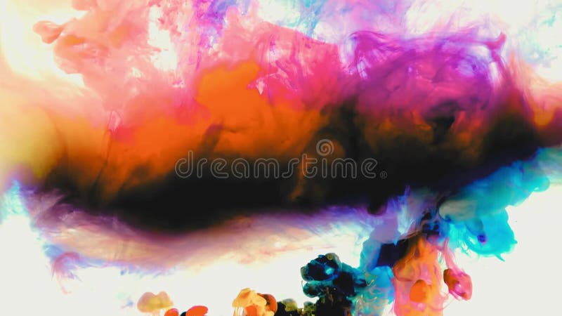 Digital 3D Illustration Color Blot Splash Abstract Long Horizontal ...