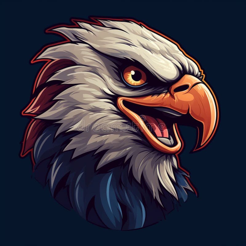 Digital 2D Illustration of Eagle Logo Stock Illustration - Illustration ...