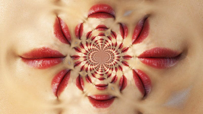 Digital Illustration of Female Lips Stock Image - Image of face ...