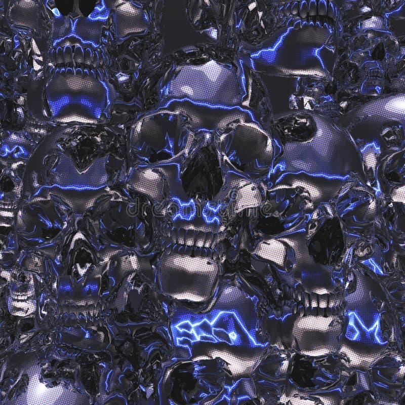 Digital 3D Illustration of Skulls Stock Illustration - Illustration of ...