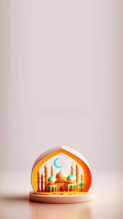 Digital 3D Illustration of Islamic Social Media Post Stock Illustration ...