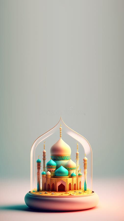 Digital 3D Illustration of Islamic Social Media Post Background Stock ...