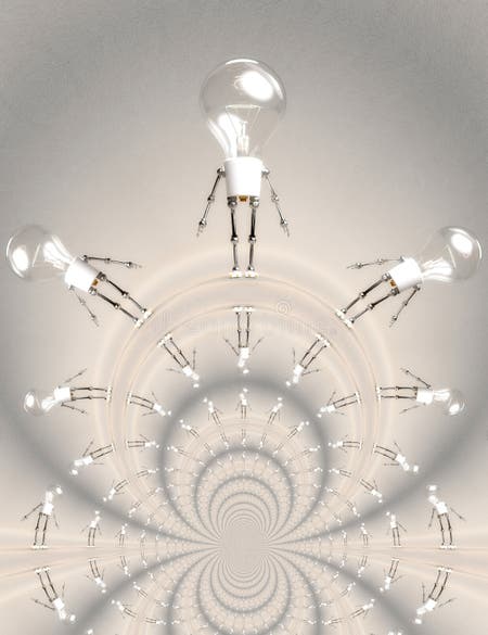 3D Illustration of a Light Bulb Guy Stock Illustration - Illustration ...