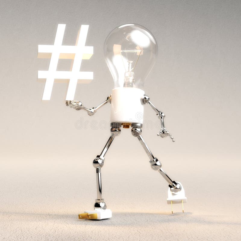 3D Illustration of a Light Bulb Guy Stock Illustration - Illustration ...