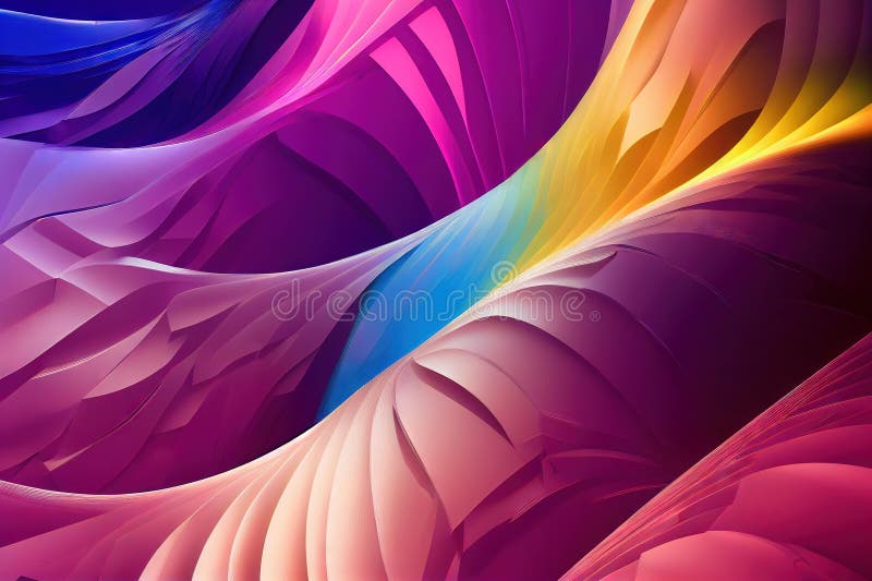 Digital 3D Illustration, Three-dimensional Color Combinations Shimmer ...