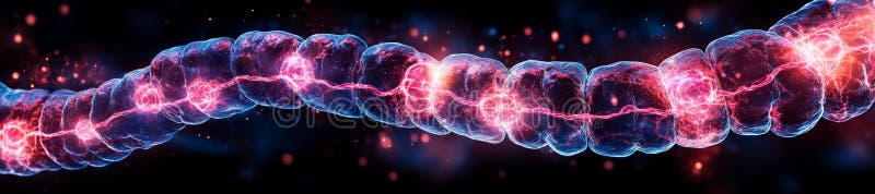 Digital 3D Model of Nerve Cells in Electrical Impulse Connection Stock ...