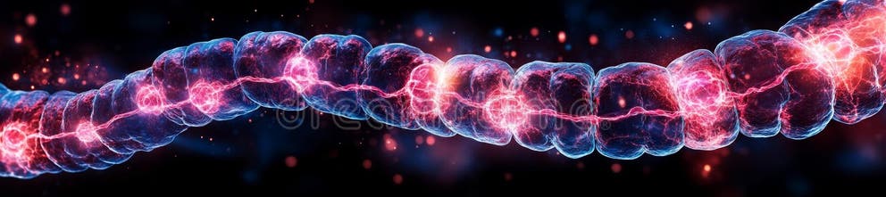 Digital 3D Model of Nerve Cells in Electrical Impulse Connection Stock ...
