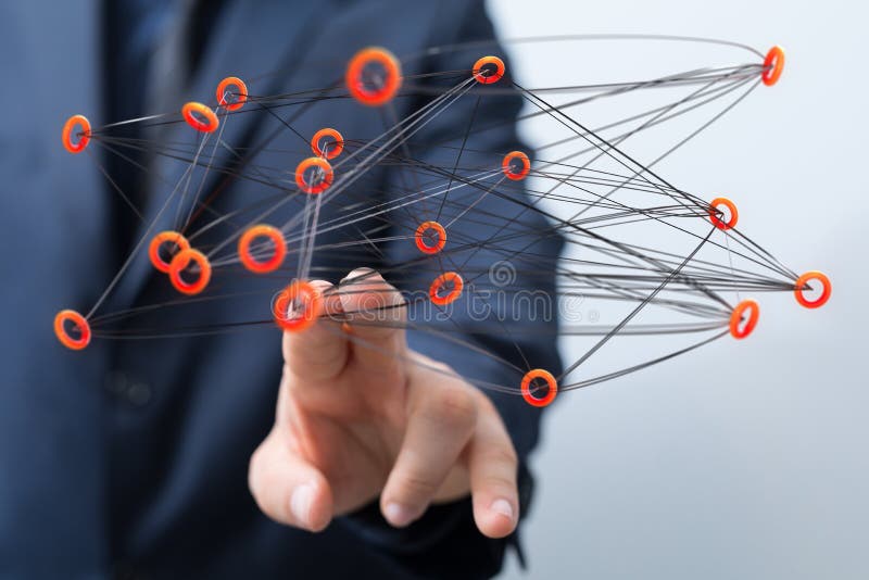 A Digital 3d Network Team in Hand Stock Photo - Image of abstract ...