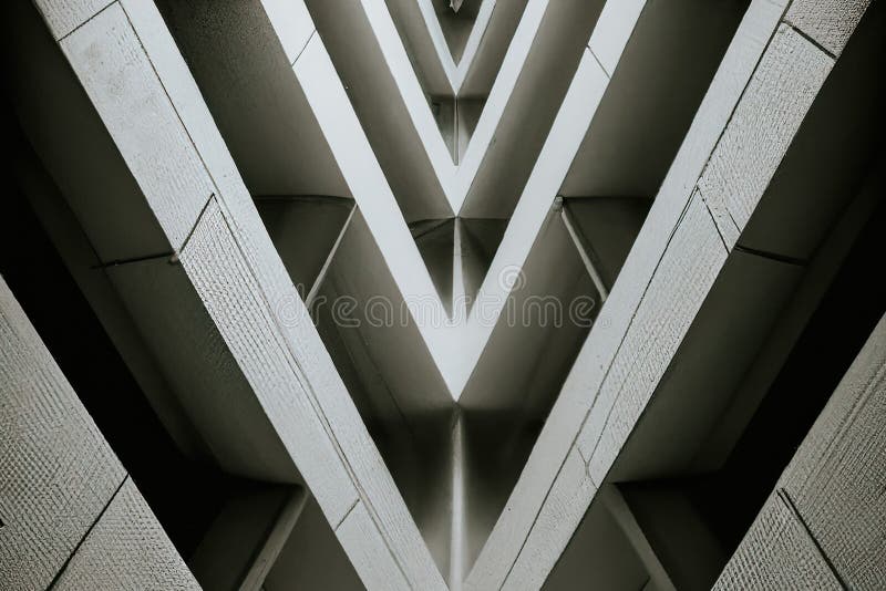 Digital 3D Render of an Abstract Building Facade with Structural ...