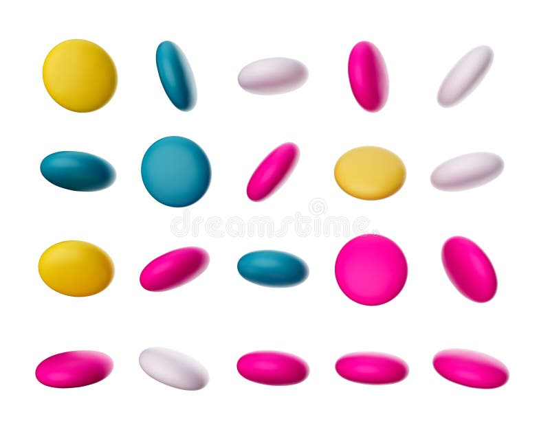 Digital 3D Render of Colorful Decorative Candy Drops Isolated on a ...