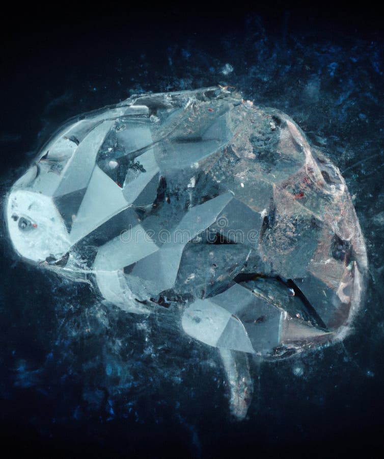A Digital 3D-Render Human Brain with Triangle Polygons AI Generative ...