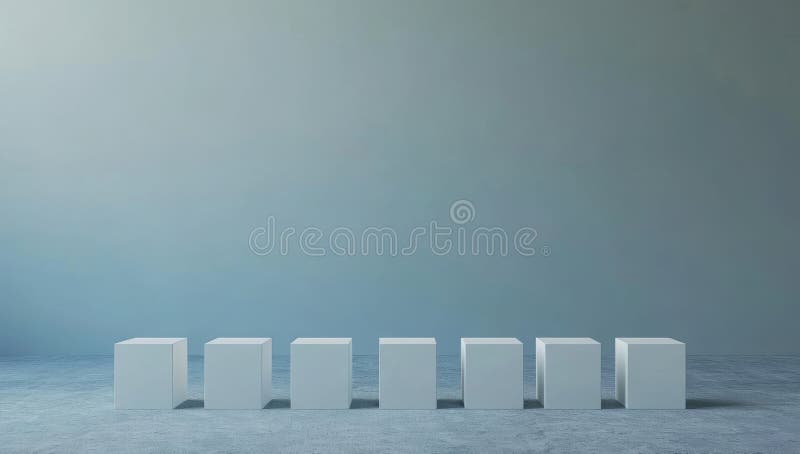 In a Digital 3D Render, a Minimalist Design Studio Showcases Abstract ...