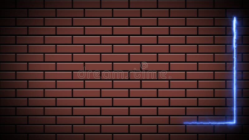 Digital 3d Rendering Abstract Retro-style Neon Sign on a Brick Wall ...