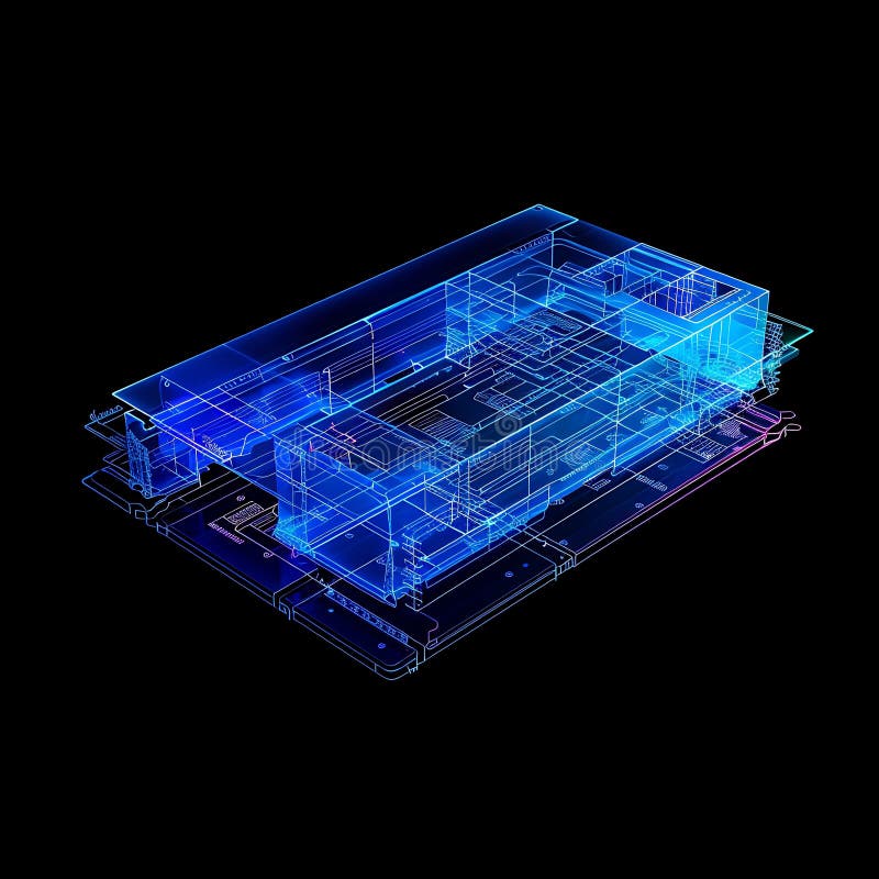 A Digital 3D Rendering of a Motherboard is Seen, Featuring Transparent ...