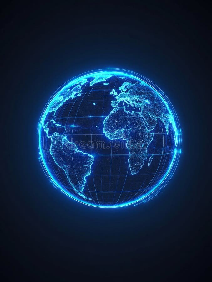 Digital 3d Representation Earth Blue Wireframe Design Stock Photos ...