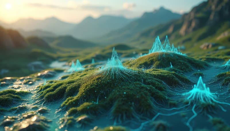 Digital 3D Terrain Map with Layered GIS Geodata. Elevation, Topographic ...