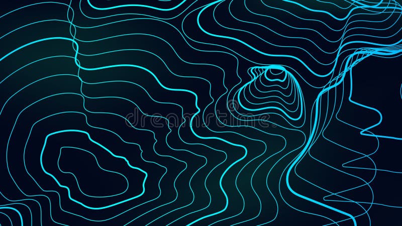 Digital 3D Topographic Contour Line Geographic Map Pattern Stock Vector ...