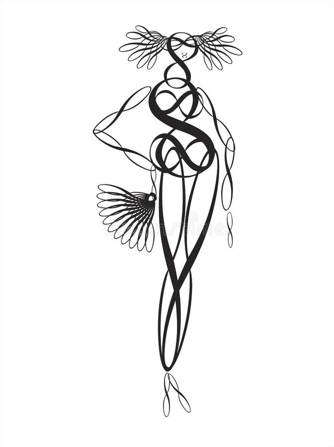 Digital dancer stock vector. Illustration of draw, retro - 19497323