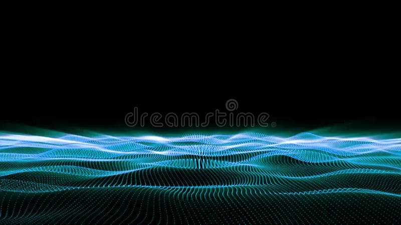 Digital Dark Blue Wave Particles Animation Texture Stock Footage ...