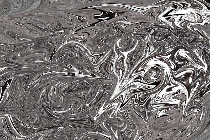 Digital Dark Grey Background with Spread Liquify Flow. Black and White ...