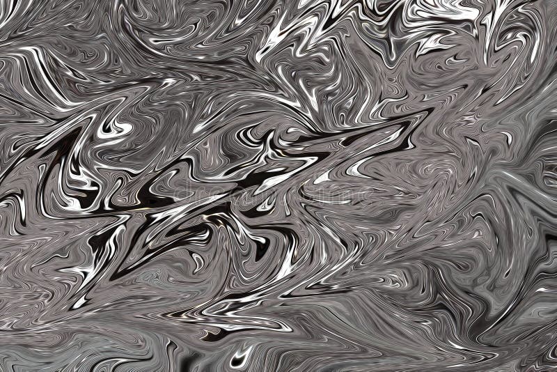 Digital Dark Grey Background with Spread Liquify Flow. Black and White ...