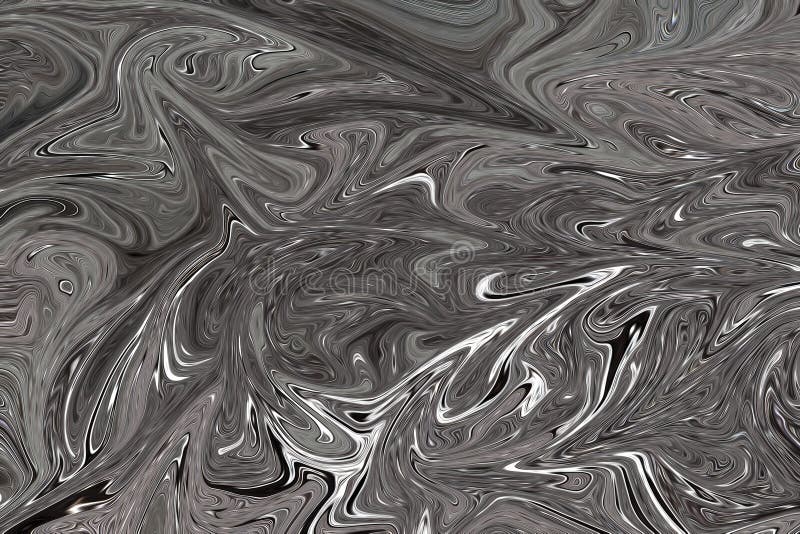 Digital Dark Grey Background with Spread Liquify Flow. Black and White ...