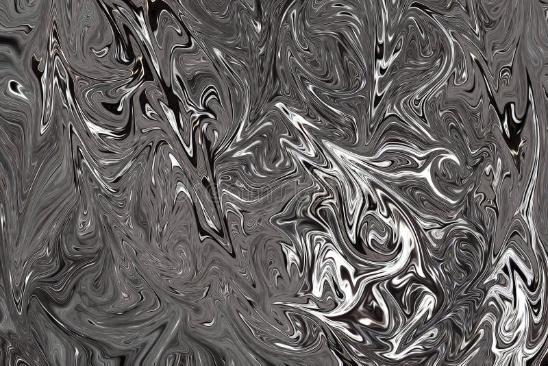 Digital Dark Grey Background with Spread Liquify Flow. Black and White ...