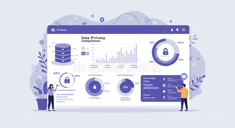 Digital Dashboard with a "Data Privacy Compliance" Theme. Displays ...