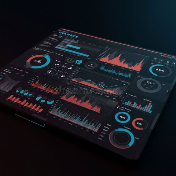 Digital Dashboard Display Featuring a Range of Data Visualizations ...