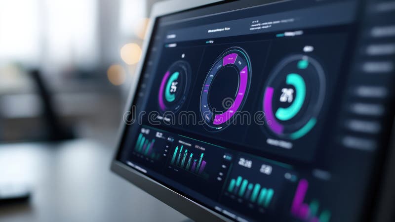 Digital Dashboard Displaying Analytics and Performance Metrics in a Sleek Interface, AI Stock ...