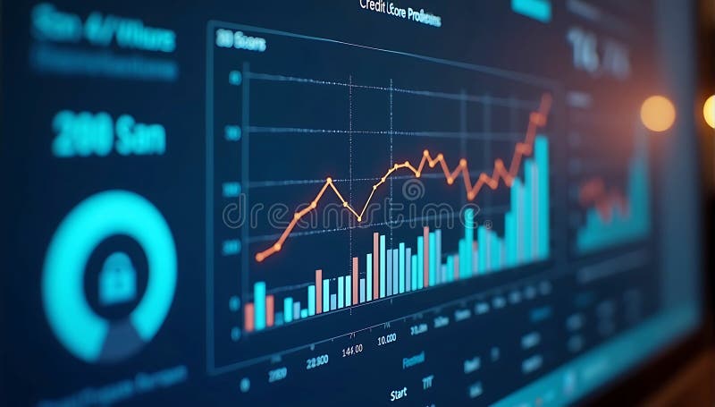 A Digital Dashboard Displaying Credit Score Analysis and Security ...