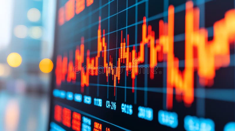 Digital Dashboard Displaying Stock Market Trends Stock Illustration ...