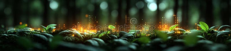 Digital Eco Dashboard Tracking Sustainability Metrics with Green Leaves ...