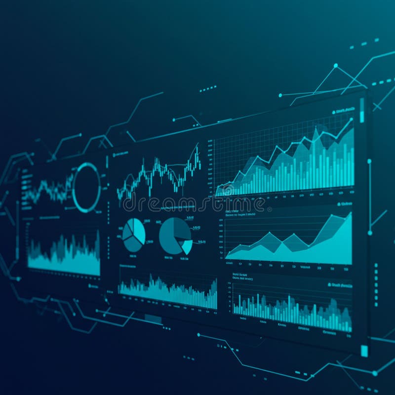 Surrounding Digital Financial Data Visualizations Stock Illustrations – 20 Surrounding Digital ...