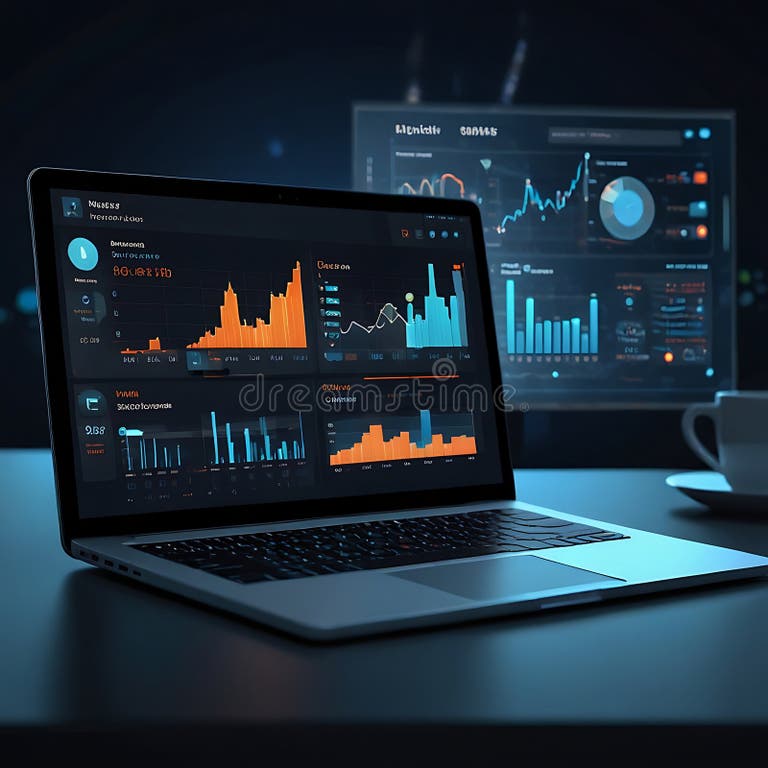 Digital Dashboard with Infographics and Statistical Reports Stock ...