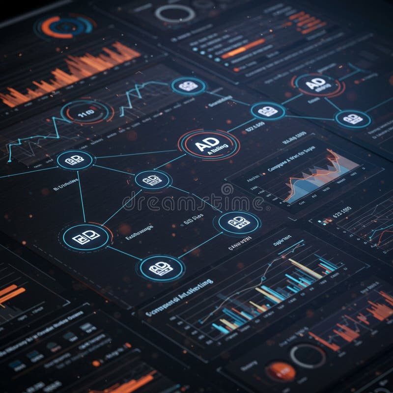 Digital Dashboard With Interconnected Data Visualizations And Analytics