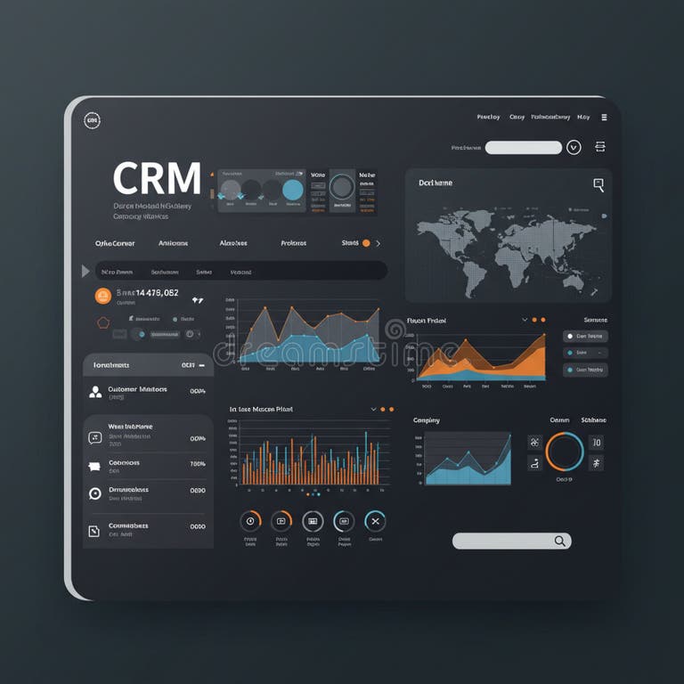 Digital Dashboard Interface for a Customer Relationship Management (CRM) Tool, Stock ...
