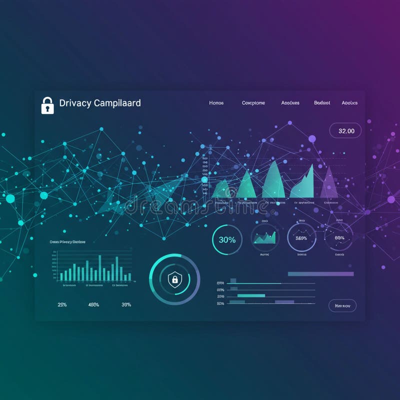 Digital Dashboard Interface Featuring a Futuristic Design with Data ...