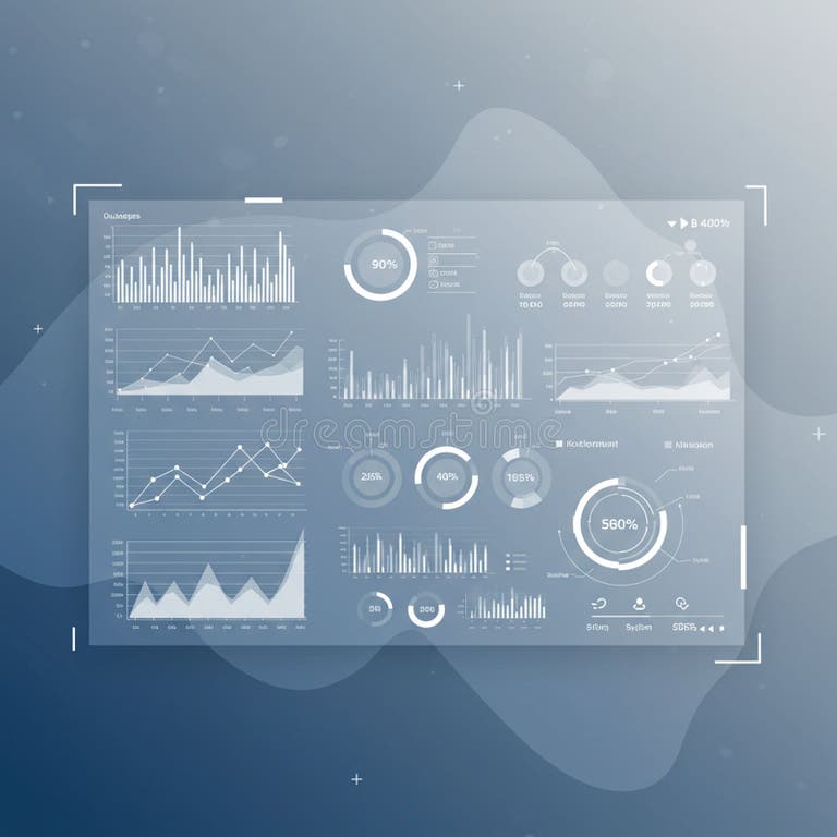 Digital Dashboard Interface Featuring Various Data Visualizations ...