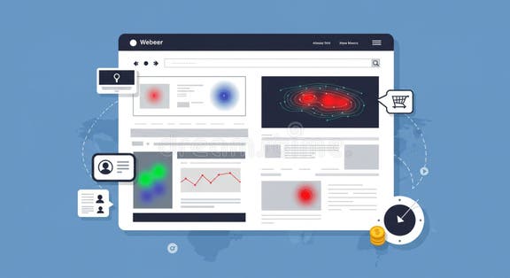 Digital Dashboard Interface with a Focus on Analytics and Tracking. Includes Heat Stock ...