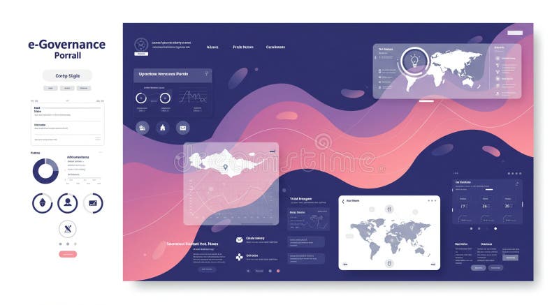 Digital Dashboard Interface on a Dark Gradient Background Features Data ...