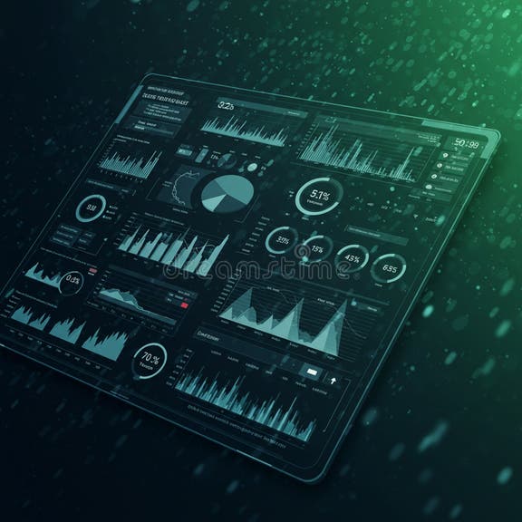 Digital Dashboard Interface with Various Graphs, Charts, and Data Visualizations. Stock ...